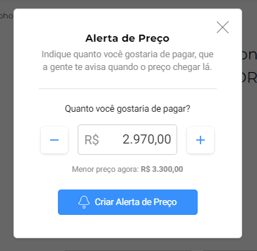 Como criar um Alerta de Preço? – Tire sua dúvida